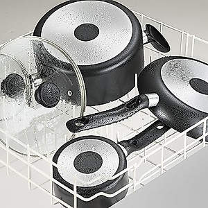 T-fal Initiatives Nonstick Cookware Set 20 Piece Oven Safe 350F Pots and Pans, Dishwasher Safe Black