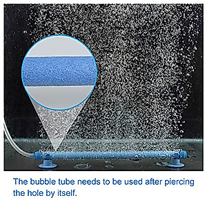 WishLotus 2 Pieces Length Aquarium Air Stone Bubble Wall with Suction Cups, Fish Tank Bubbler Air Bar Tube Bubble Release Diffuser Bar for Fish Tank Air Pump (Blue)