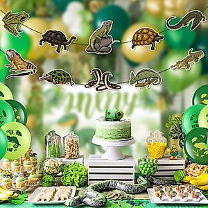 Reptile Birthday Party Decorations 10 PCS Reptile Swamp Door Banner Jungle Animals Lizard Snake Turtle Alligator Door Sign Camping Wilderness Reptile Theme Birthday Baby Shower Party Supplies