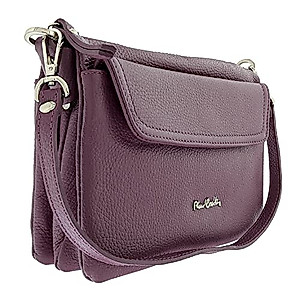 Pierre Cardin Lavender Leather Small Clutch Crossbody Bag for womens