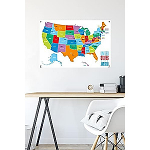 Map - United States of America 2022 Wall Poster with Push Pins