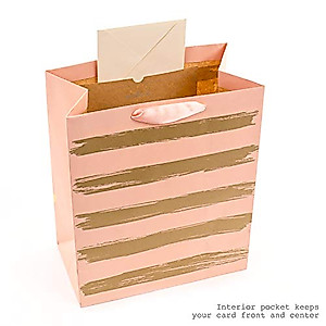 Hallmark Assorted Birthday Gift Bag Bundle with Tissue Paper (1 Medium and 2 Large Bags, Gold and Pink)