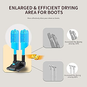 Monealpis Boot Dryer - Portable Shoe Dryer Warmer with Heat Blower, Timer, and Adjustable Foldable Rack for Work Boots, Shoes, Gloves, Helmets, Ski Boots, and Sneakers