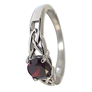Fantasy Forge Jewelry Womens January Birthstone Celtic Ring Red Cubic Zirconia Size 9