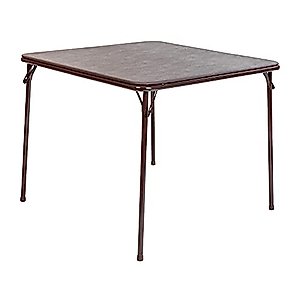 Flash Furniture Folding Card Table - Brown Foldable Card Table Square - Portable Table with Collapsible Legs
