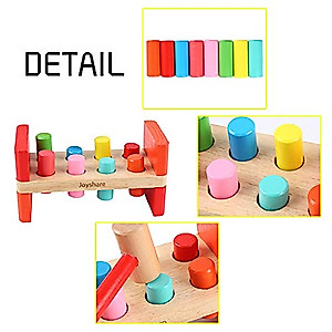 Joyshare Pounding Bench Wooden Toy with Mallet, Hammer Toys for Toddlers 2-3 4 5 Year Old