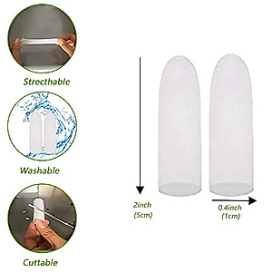 Gel Finger Protectors Finger Caps Silicone Fingertips Protection - Finger Cots Great for Trigger Finger, Finger Arthritis, Finger Cracking and Other Finger Pain Relief (Small)