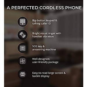 ClearSounds A700 Amplified Cordless Phone with Answering Machine - Supports DECT 6.0 Frequency, Multi-Line Operation, AC Power and Battery Operated
