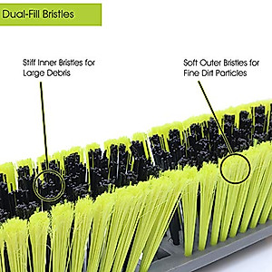 PHYEX Upgraded 18" Push Broom with Adjustable Long Handle, Total Length is 55", Multi-Surface Floor Scrub Brush for Cleaning Deck, Patio, Garage, Driveway