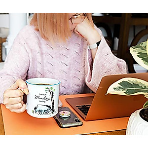 Disney Winnie the Pooh Eeyore Monday Feeling Ceramic Camper Mug | BPA-Free Travel Coffee Cup For Espresso, Caffeine, Cocoa, | Home & Kitchen Essential | Cute Gifts and Collectibles | Holds 20 Ounces