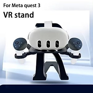 TNE VR Stand Headset and Controller Display Holder Mount Station for Quest Pro, Quest 2 and Rift S Virtual Reality Gaming System (Black)