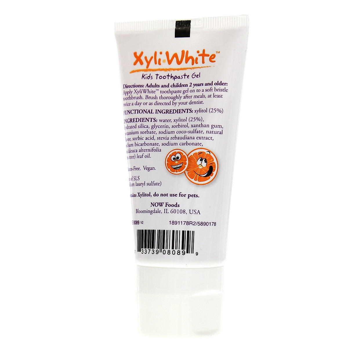 XyliWhite Orange Splash Kids Toothpaste Now Foods 3 oz Gel Pack of 2