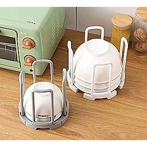 TIST 2Pcs Dish Rack - Retractable Drain Bowl Rack Plastic Removable Cutlery Holder Dish Drainer Rack(White and Gray)