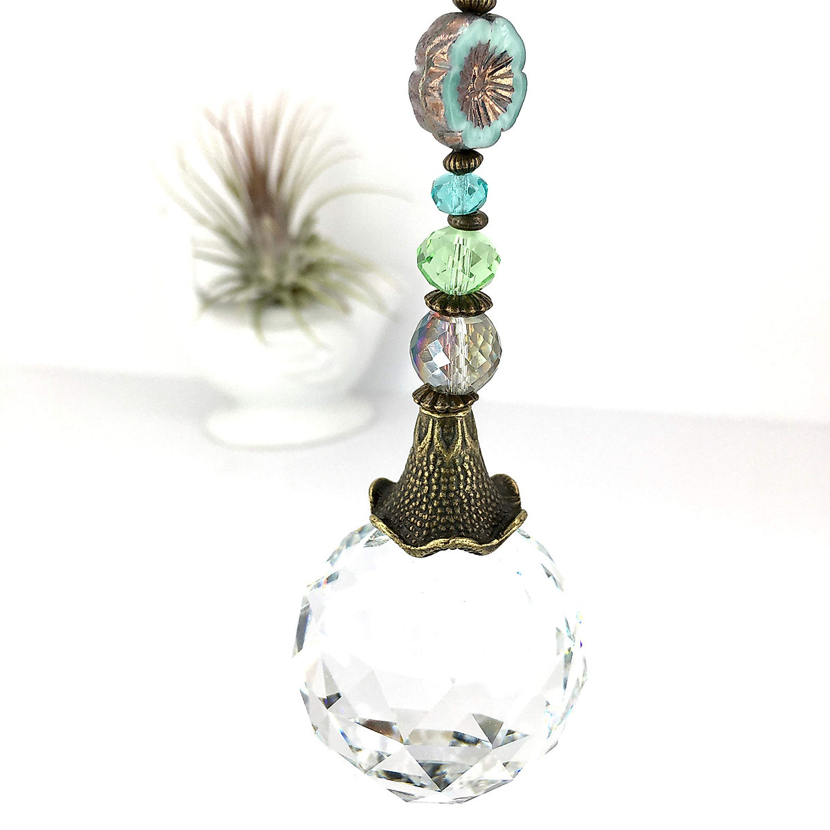 Elegant Handmade Crystal SunCatcher (40mm) Crystal Hanging for Windows, Garden, Gift, Family, Friends, Mom, Aunt, Grandma (Qty of 1, Length: 18 inches) | 2 Dirty Birds Boutique