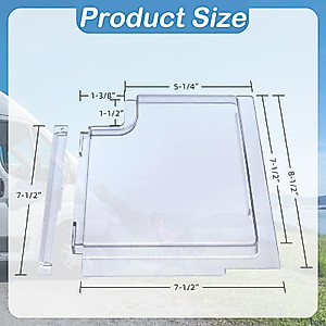 NOVINO RV Screen Door Slider Panel for Dexter 4701-00 RH Right Hand Series 5050 Radius Corner,Clear Plexiglass RV Screen Door Slide and 4700-00 Stopper