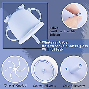 Linowos 2-in-1 Snack Cup & Spill-Proof Cup, Snack Cup | Silicone Toddler Spill Proof Sippy Cup 150ml with Level Indicator - Perfect for Toddlers & Babies Training