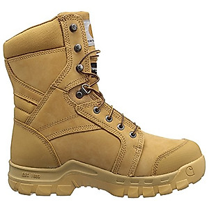 Carhartt mens Cmf8058 Rugflx 8" Wheat Soft Work Boot, Wheat, 9.5 US