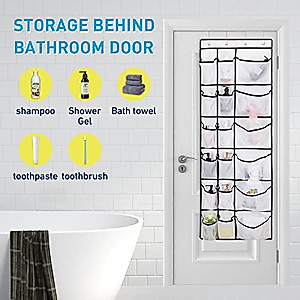 charleskeith Hanging Closet Organizer, Hanging Shoe Rack, Over Door Shoe Organizer, Pantry Organizers and Storage with 12 Small & 6 Large Mesh Pockets, Keep Your Supplies Neat and Tidy (White)