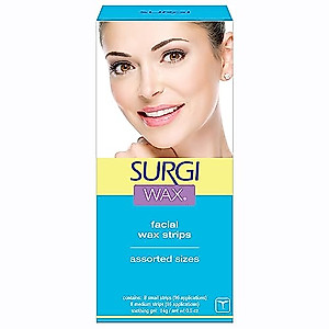 Surgi-wax Facial Honey Wax Strips For Face, Upper Lip, Chin and Cheek, Assorted Sizes, 1-pack
