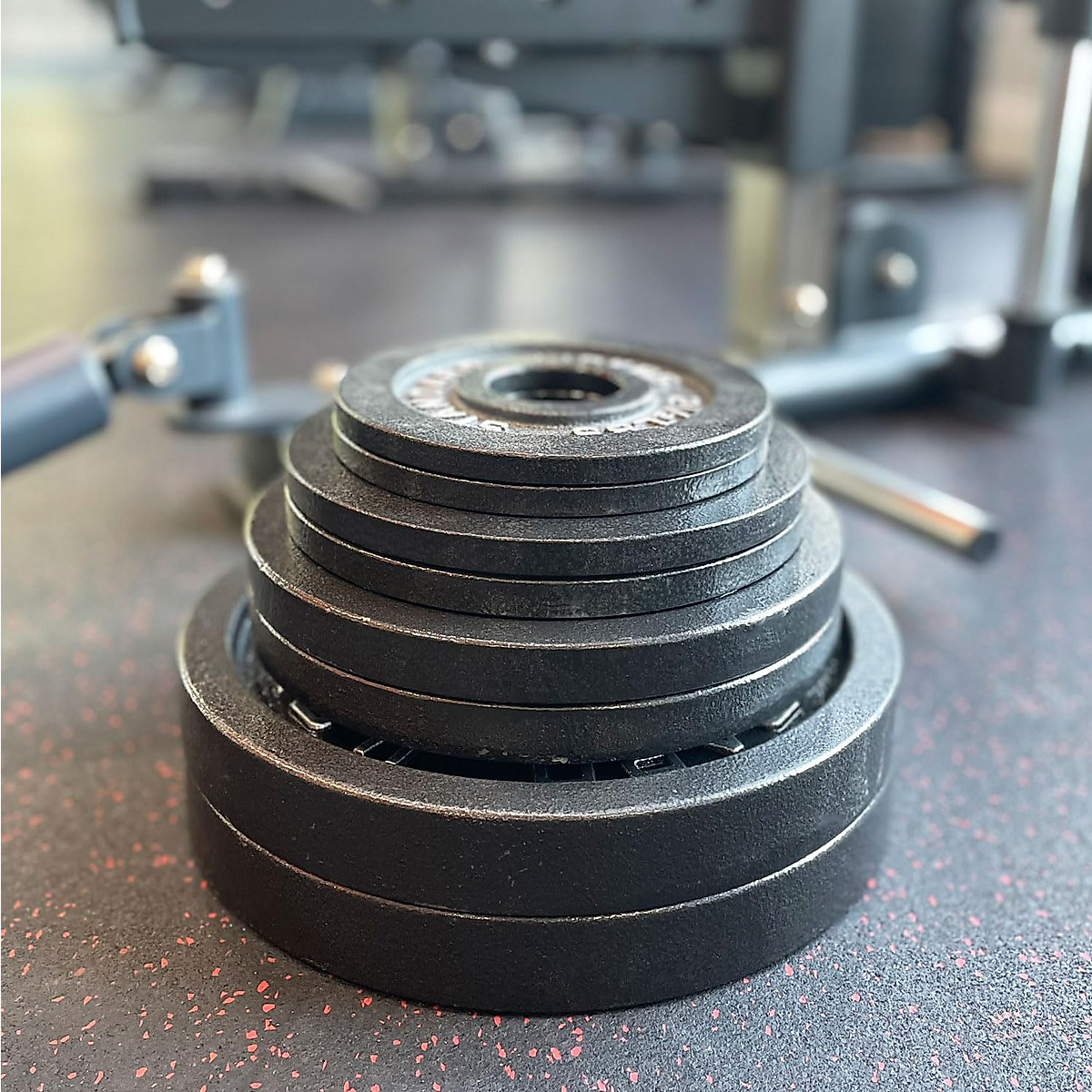 Steel Weight Plates 85LB Set - Olympic 2 inch Center Premium Coating 2x 25lb, 10lb, 5lb, and 2.5lb for Olympic Weight Lifting Barbells