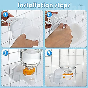 Riakrum 2 Pieces Dog Water Bottle for Crate 17oz Anti-Overflow Pet Cage Water Dispenser Automatic Hanging Cage Bottle for Small Dogs Cats Bunny Ferret Small Animals Crate Kennel Cage, 2 Colors