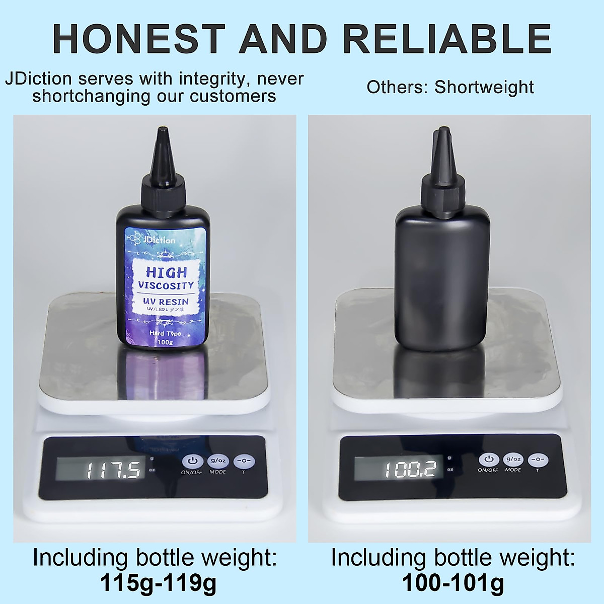 JDiction UV Resin, Upgrade 300g High Viscosity Hard UV Resin with Crystal Clear Resin Kit for Doming, Sealing, Coating, and Casting