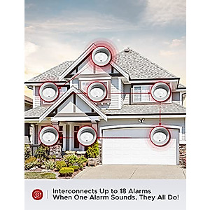 X-Sense Hardwired Smoke Detector, Hardwired Interconnected Smoke Alarm with Battery Backup, Interconnects Up to 18 AC-Powered Alarms, XP04-S, 1-Pack