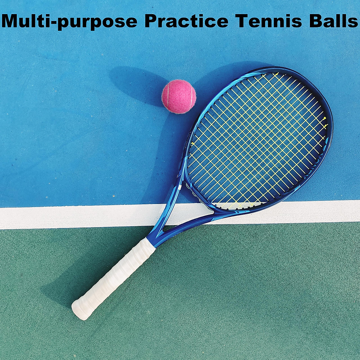 HPWFHPLF Tennis Balls, 15 Pack Practice Tennis Balls for Beginners, Training Playing Tennis Balls for Dogs, Come with Mesh Carry Bag (Blue)