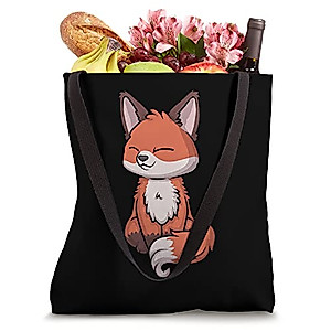 Fox Yoga Chibi Kawaii Anime Japanese Funny Design Tote Bag