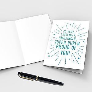 Qiliji Cute Proud of You Card, Congratulations Card for New Job, Promotion, Graduation, Exam Pass, Proud Encouragement Card