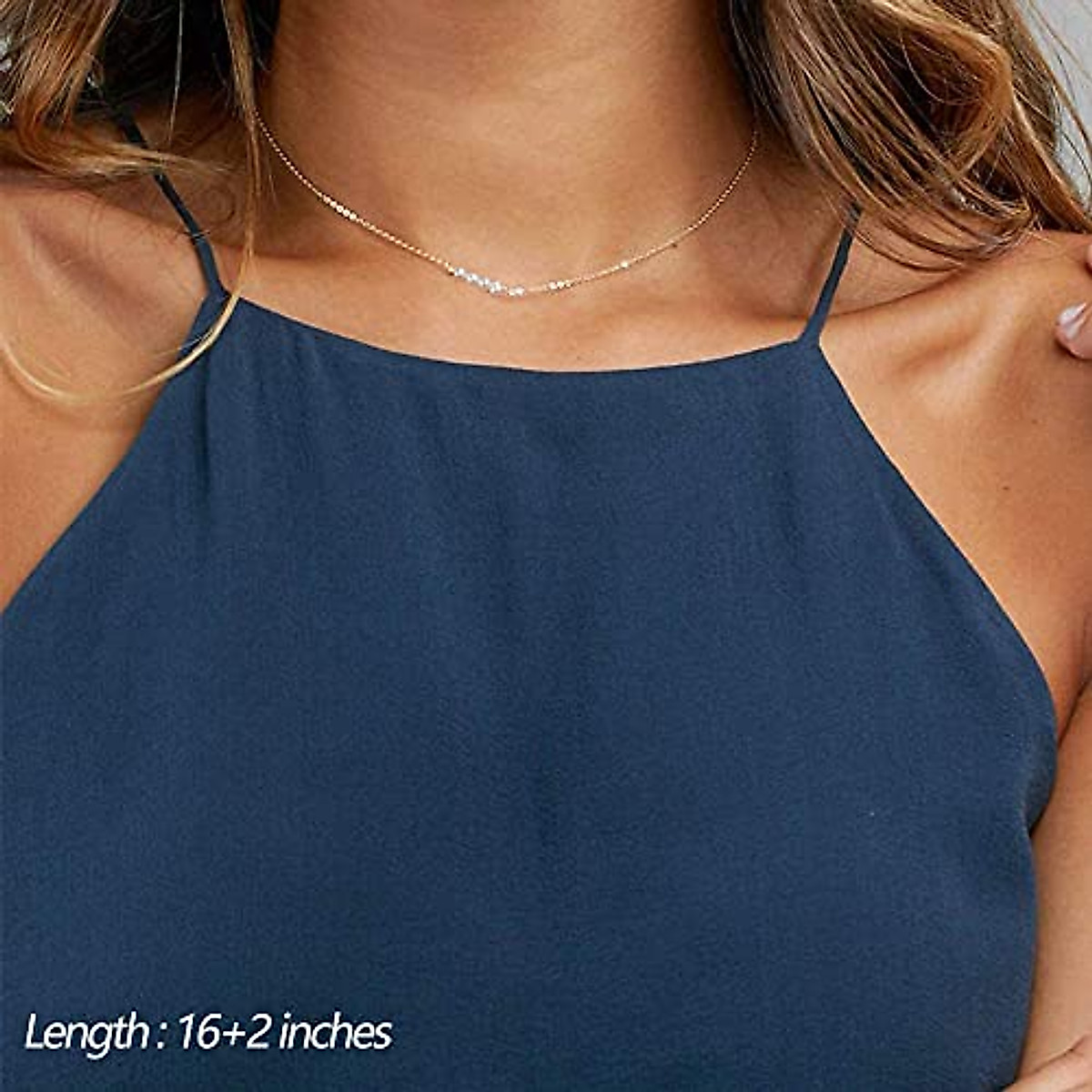 Dainty Layering Pearls Necklace Bar Necklace Hammered Disc Pendant Necklace Simple Layering Necklace Gold Plated Choker for Women