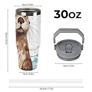 SYJTGDE Large Capacity Car Cup Sea Otter Fashionable Upgrade Car Cup Advanced And Beautiful Travel Cup