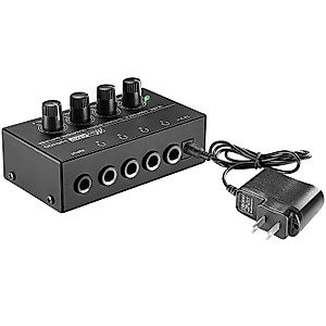 Neewer Super Compact 4-Channel Stereo Headphone Amplifier with DC 12V Power Adapter for Sound Reinforcement, Studio, Stage, Choir, Personal Recording, Features Ultra Low Noise (Original Version)