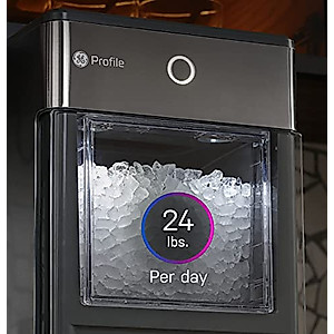 GE Profile Opal | Countertop Nugget Ice Maker | Portable Ice Machine Makes up to 24 lbs. of Ice Per Day | Stainless Steel Finish (Renewed)