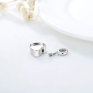 Personalized Heart Photo Cremation Urn Charm for Ashes 925 Sterling Silver Custom 2 Picture Image Bead Fit Snake Bracelet Keepsake Memorial Locket for Women Mom (Double Love (2 Photos))