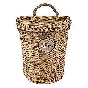 Woven Wicker Hanging Basket Door Hanging Basket Wall Decorations for Home Garden Farmhouse (original)
