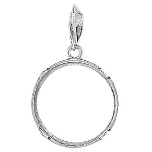 Sterling Silver Penny Bezel 19 mm Coins Prong Back Square Edge 1 Cent Coin NOT Included