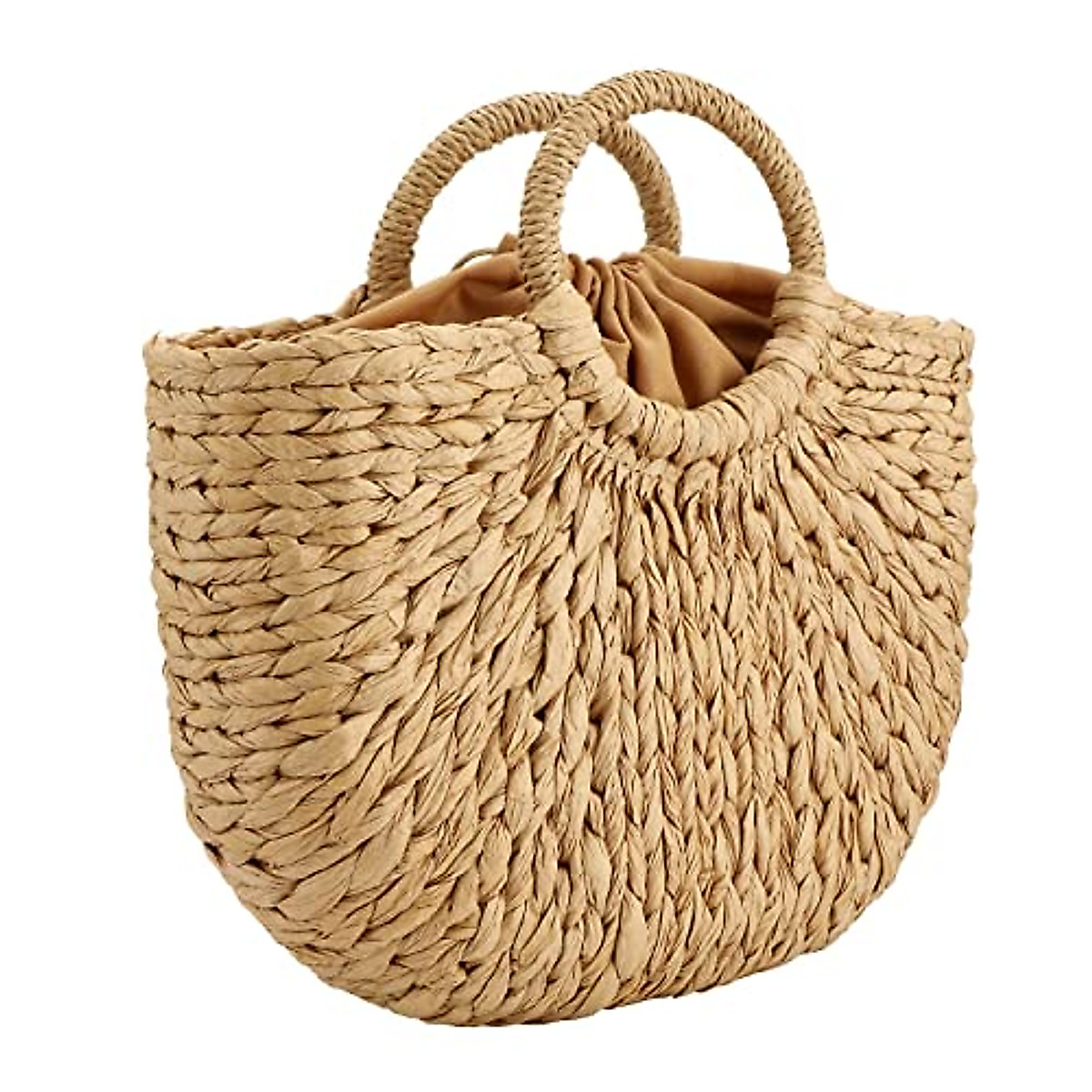 Gets Women Straw Bag, Hand-woven Rattan Tote Clutch Handle Bag Retro Summer Beach Tote Bags Wicker Bags