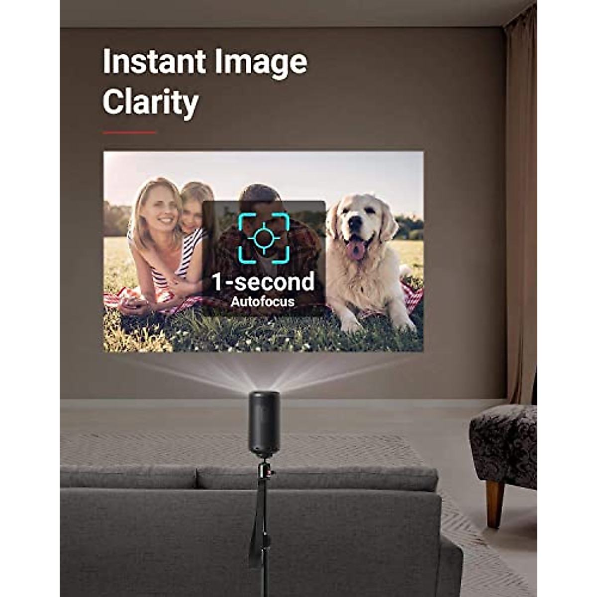 Anker Nebula Capsule Max with Anker Nebula Capsule Series Adjustable Tripod Stand, Aluminum Alloy Portable Projector Stand