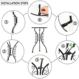 HL3NIGIM Outdoor Side Table, 14" Round Mosaic Patio Side Table Accent Table Bistro Coffee Glass Table Plant Stand for Garden Porch Living Room Balcony Deck Porch Pool