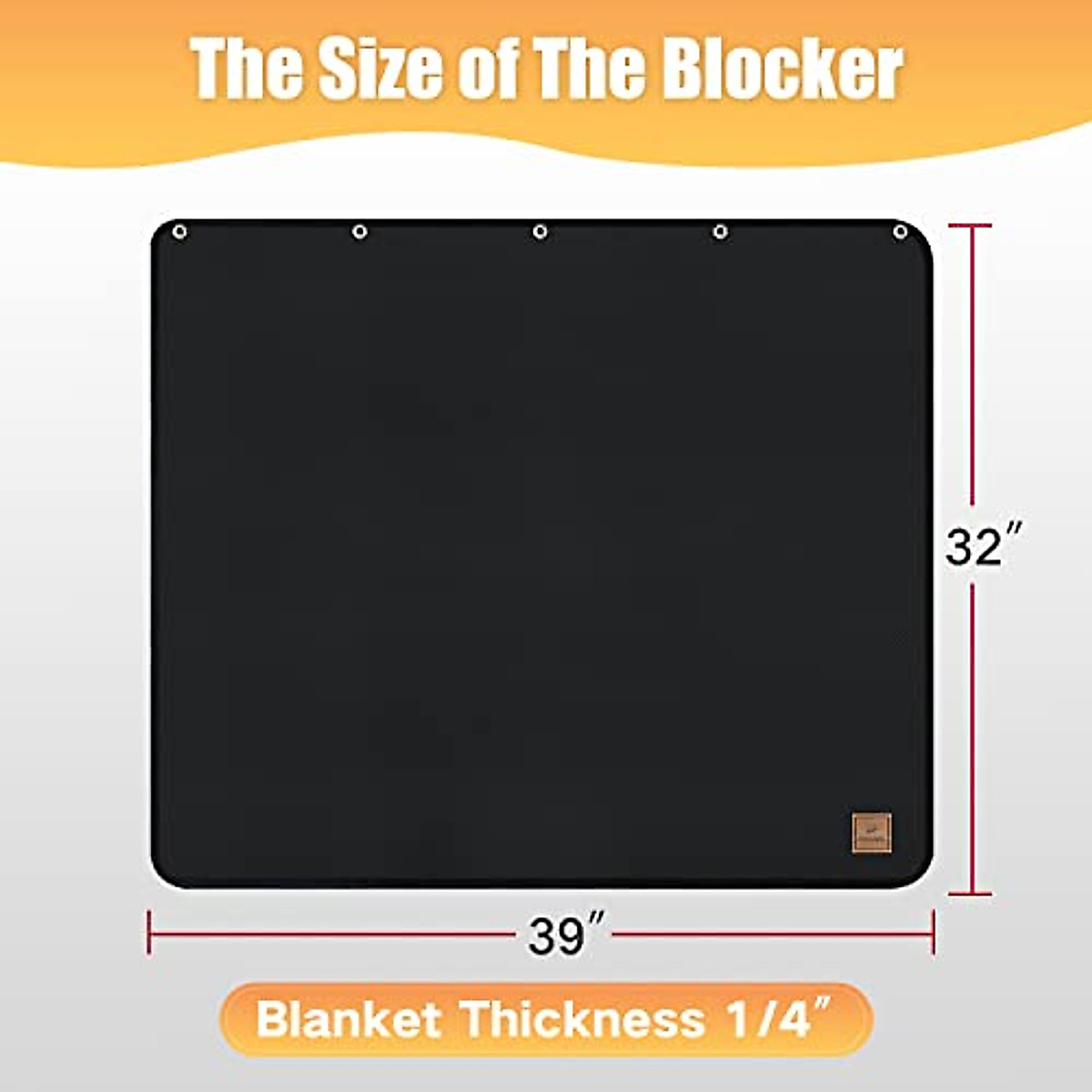 Magnet Fireplace Cover, Fireplace Draft Blocker, Fireplace Blanket for Heat Loss, Fireplace Flue Blocker, Fireplace Cold Air Blocker, Fireplace Draft Cover for Inside Fireplace, Black(39" W x 32" H)