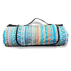 KuoSEN Picnic Blanket Beach Blanket Sandproof Waterproof 79''x79'' 3 Layers, Sandproof Beach Blanket, Picnic Blanket Waterproof Large Picnic Blanket Oversized Without Spikes (Bohemia)