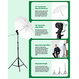 Andoer Professional Softbox Photography Studio Lighting Kit with 3 Color Backdrops, 6.5*10ft Backdrop Stands, Photography Umbrellas for Product Photography Portrait Video Shooting and Live Streaming
