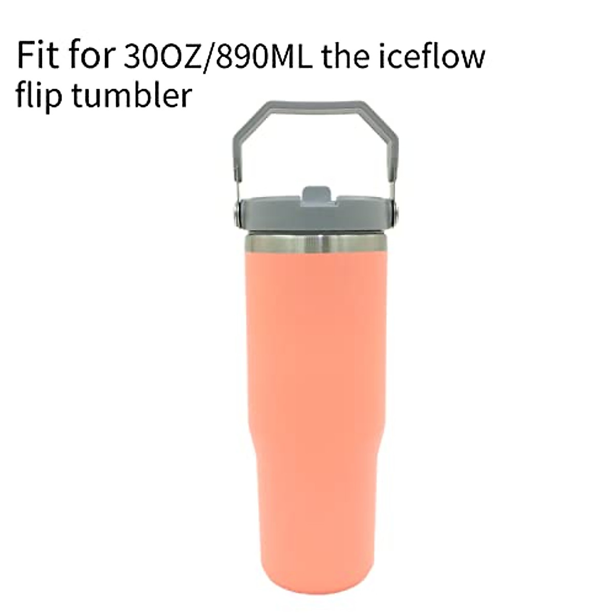 Replacement 20oz And 30oz Flip Tumbler Lid With Straw - Fit For Stanley 20oz And 30oz IceFlow Flip, Adventure Quencher and Quencher 2.0 Tumbler (20 to 30 oz STRAW LID GREY)