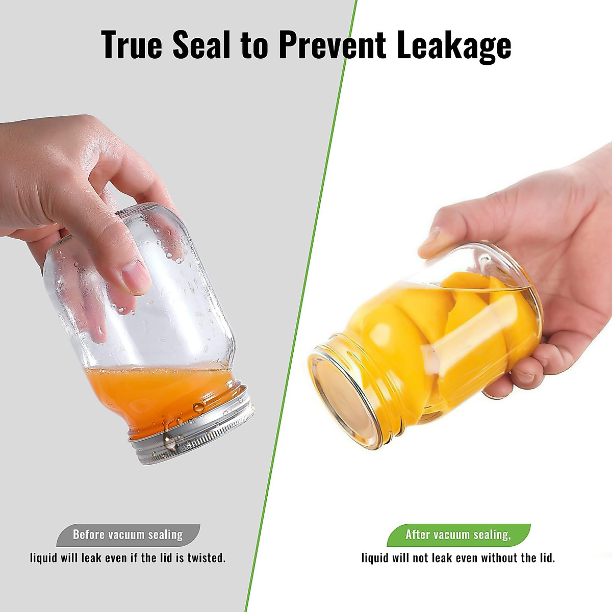 Kakdsoip Electric Mason Jar Vacuum Sealer Kit Upgrade to Auto-Stop Mason Jar Vacuum Sealer for Regular Mouth and Wide Mouth Mason Jars