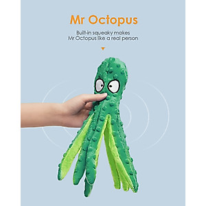 HGB Squeaky Dog Toys, Octopus No Stuffing Crinkle Plush Dog Toys to Keep Them Busy, Interactive Dog Chew Toys for Puppy Teething, Large Dog Toys for Large Medium Small Breeds, Pet Toys, 2 Pack