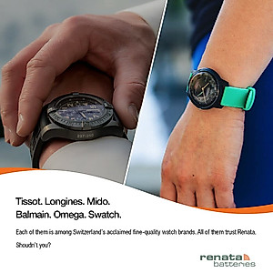 Renata 319 SR527SW Batteries - 1.55V Silver Oxide 319 Watch Battery (2 Count)