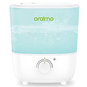 Oraimo Humidifiers for Bedroom, Top Fill Cool Mist Humidifier, 26dB Quiet, Easy to Clean, 2.5L Ultrasonic Humidifier & Essential Oil Diffuser with Night Light, BPA-Free (light white)