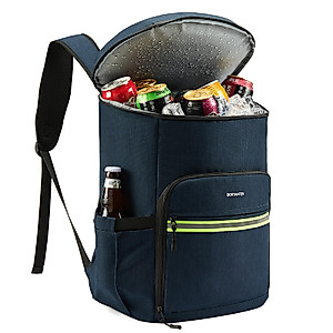 BOSTANTEN Backpack Cooler - 30 Cans Leakproof Insulated Cooler Backpack with Trolley Sleeve, Lightweight Soft Cooler Bag