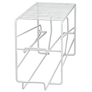 Home Basics Soda Can Beverage Dispenser Rack for Cabinet, Pantry, or Refrigerator – Dispenses 12 Standard Size 12 oz Soda Cans and 12 oz Canned Foods, White Finish